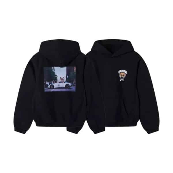 Hardies NYC Black Hoodie With Front Logo & Car Photo Back - Human Made